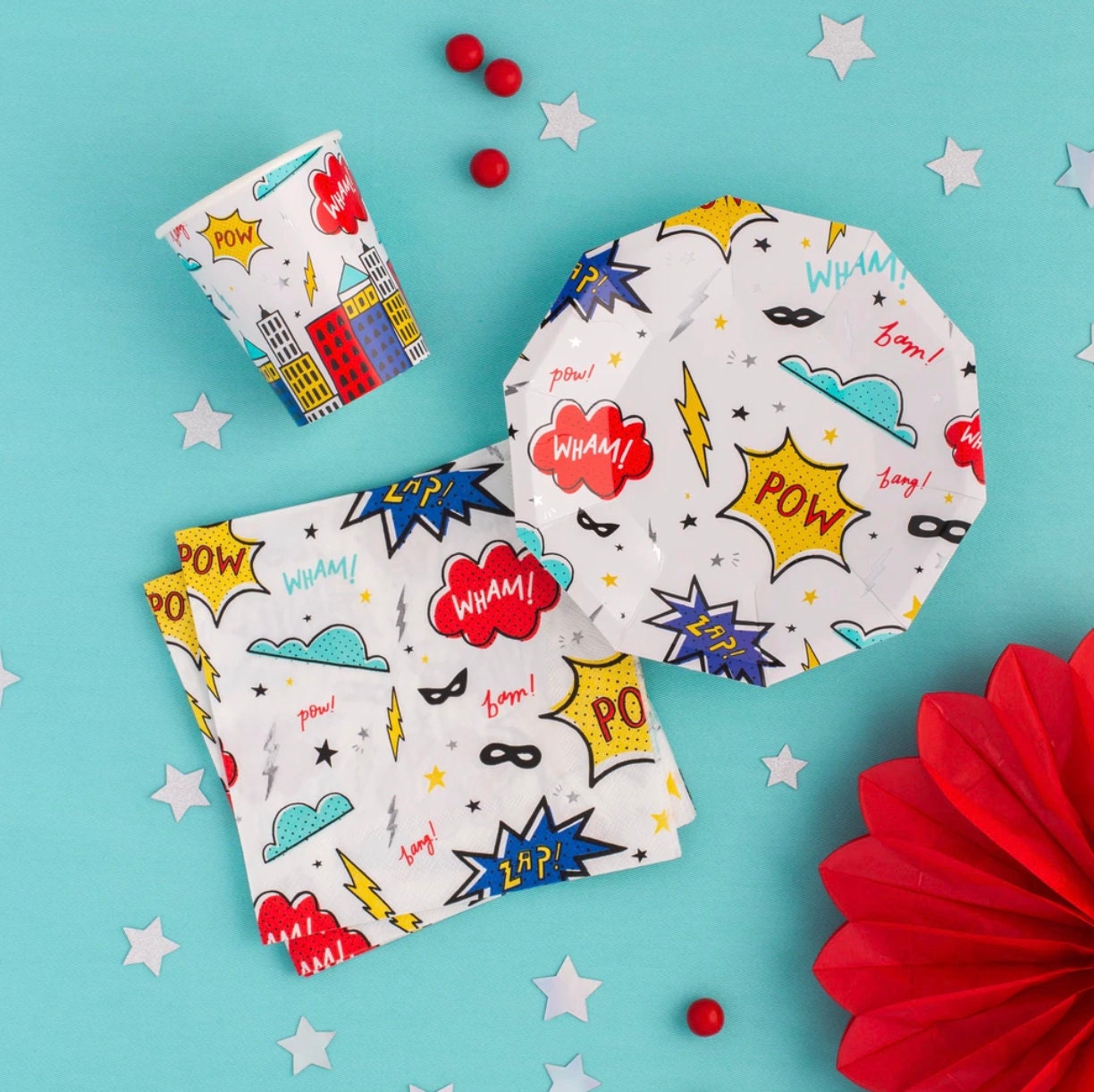 Superhero Small Plates 8 Pk. - Etsy