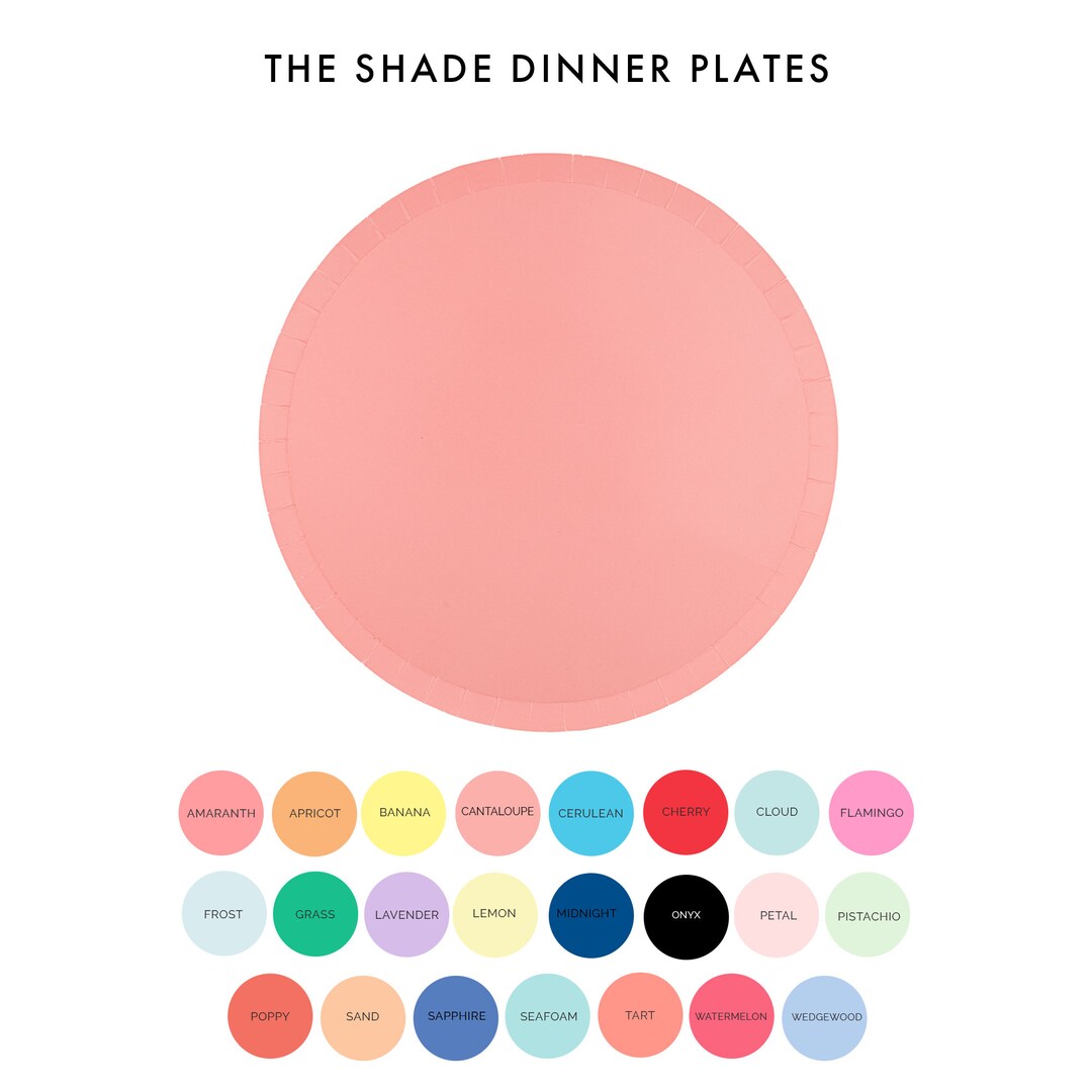 Shades Dinner Plates - Pack of 8 - 23 Color Options - Etsy