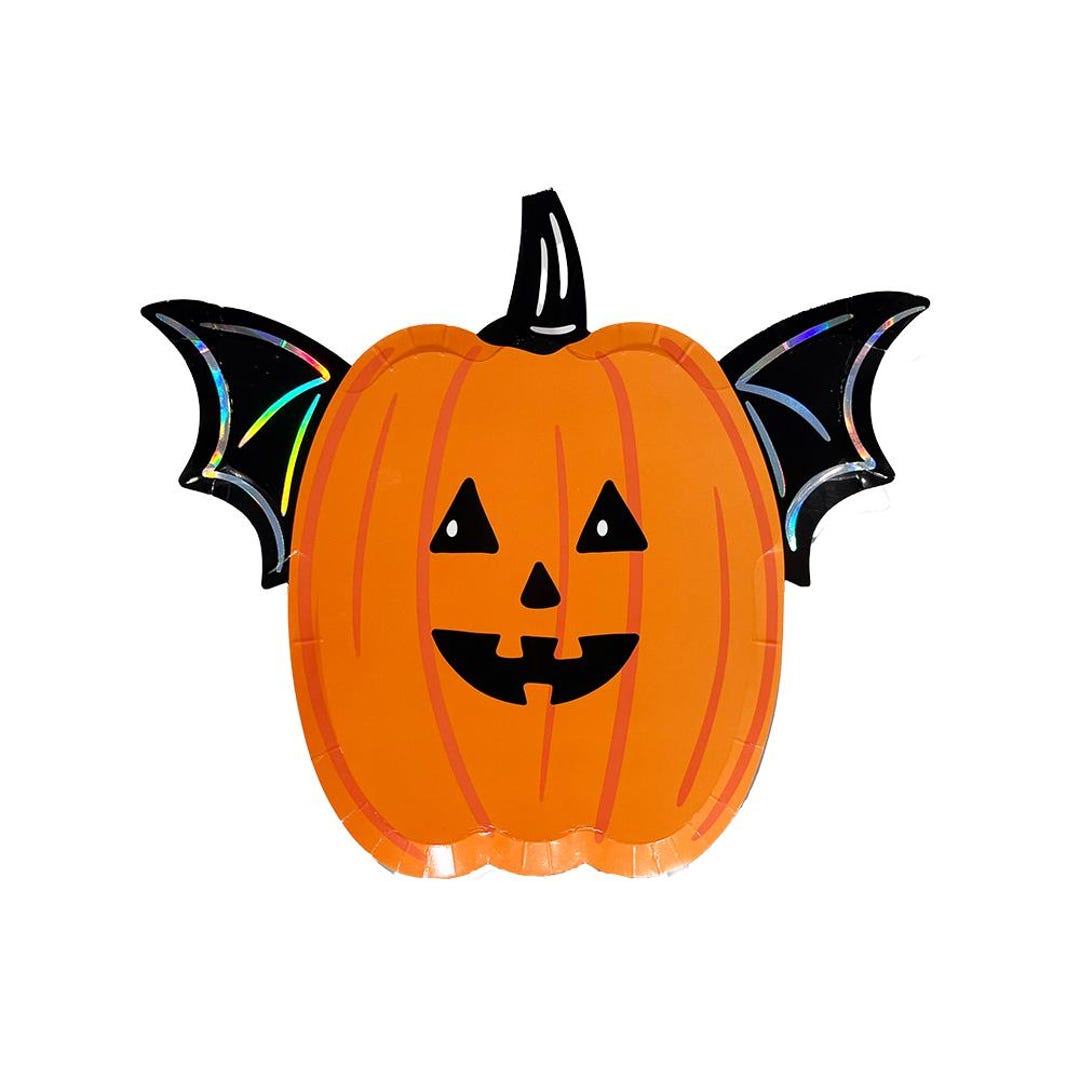 Going Batty Large Pumpkin Plates - Pack of 8 - Etsy