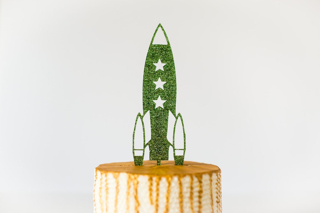 Rocket Ship Cake Topper 1 Pk. - Etsy