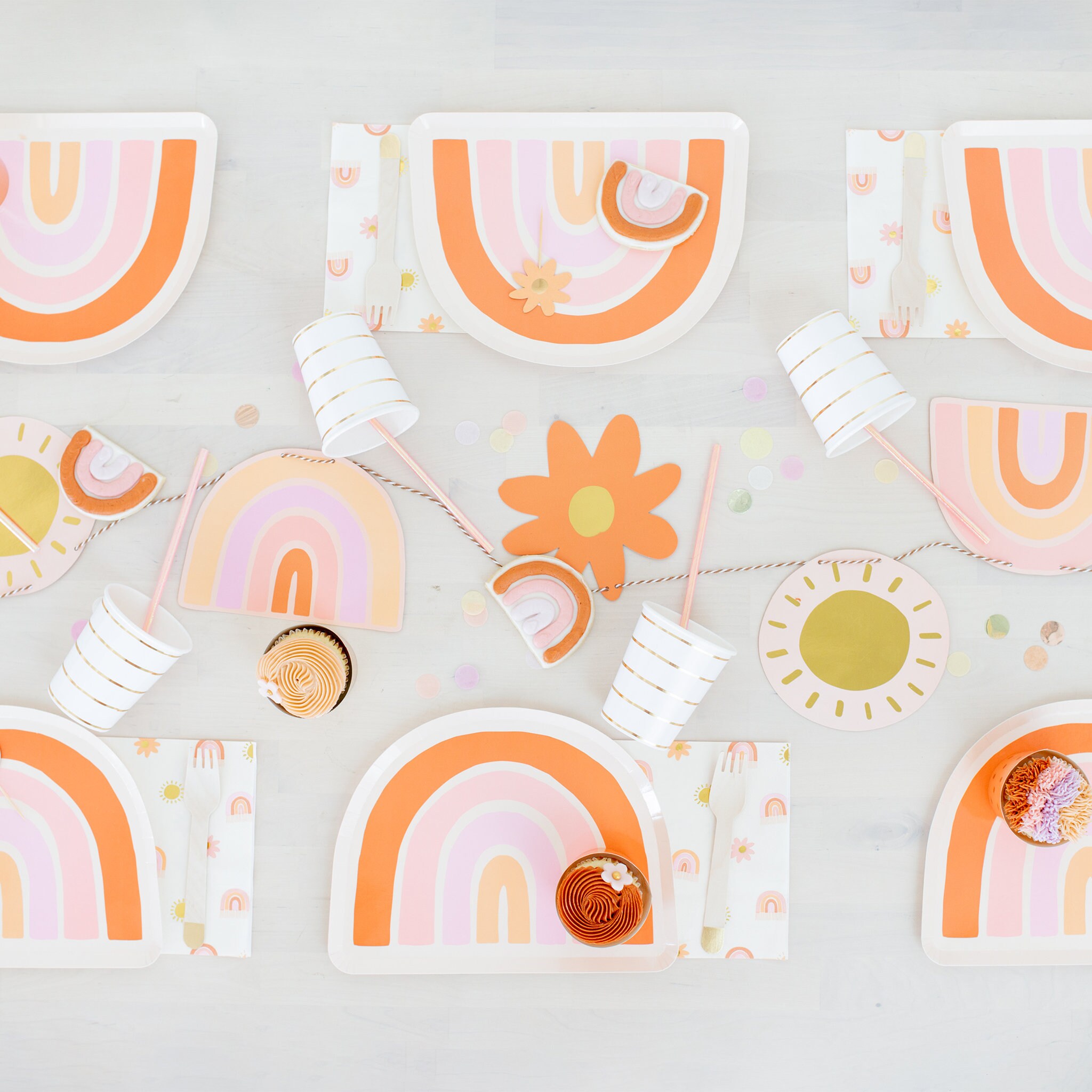 Boho Rainbow Large Plates - Pack of 8 - Etsy