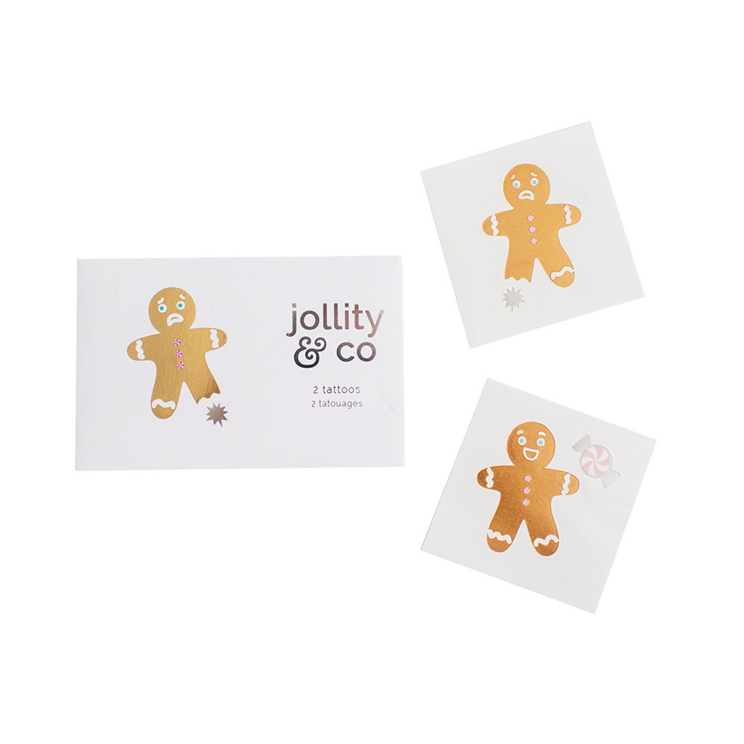 Gingerbread Men Temporary Tattoos - Pack of 2 - Etsy