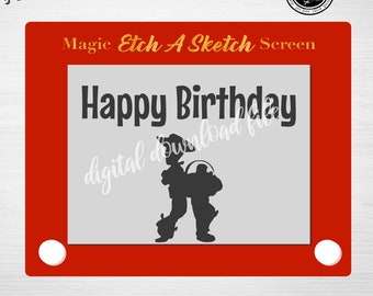 Happy Birthday Etch a Sketch Svg - Etsy