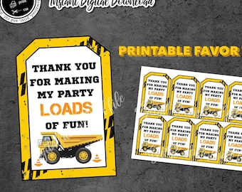 INSTANT DOWNLOAD: Construction Party Favor Tags - Etsy