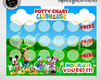 Mickey Mouse Clubhouse Potty Training Chart - Etsy