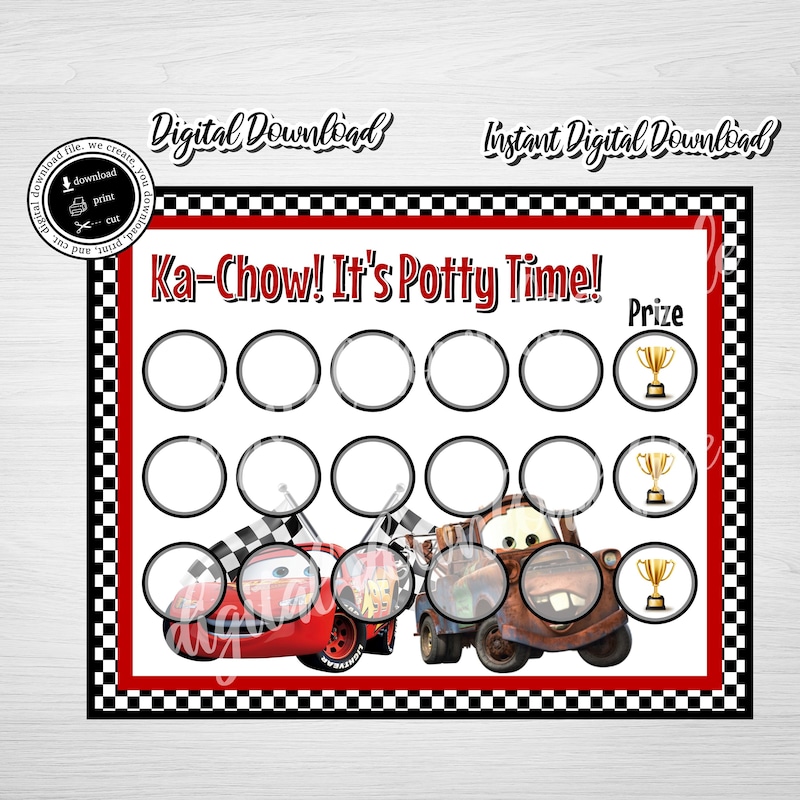 Printable Cars Potty Chart - Etsy