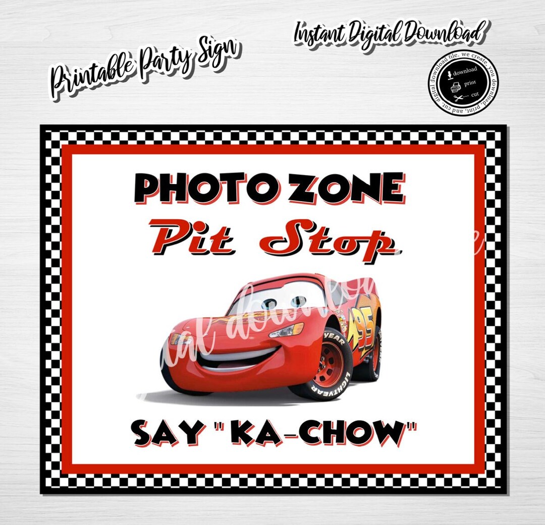 Cars Photo Booth Sign: Racing Birthday Party Decor (digital Download ...