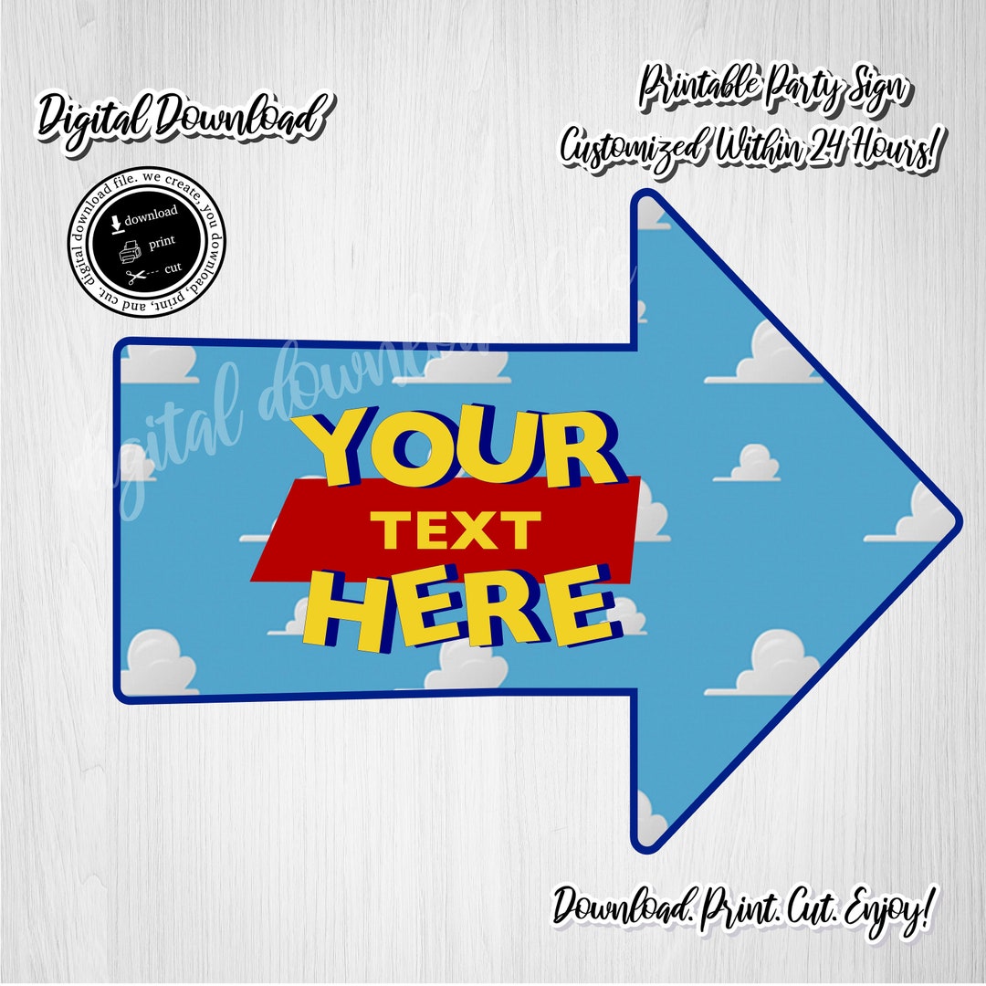 TOY STORY Arrow Sign Party Sign Toy Story Sign Toy Story - Etsy