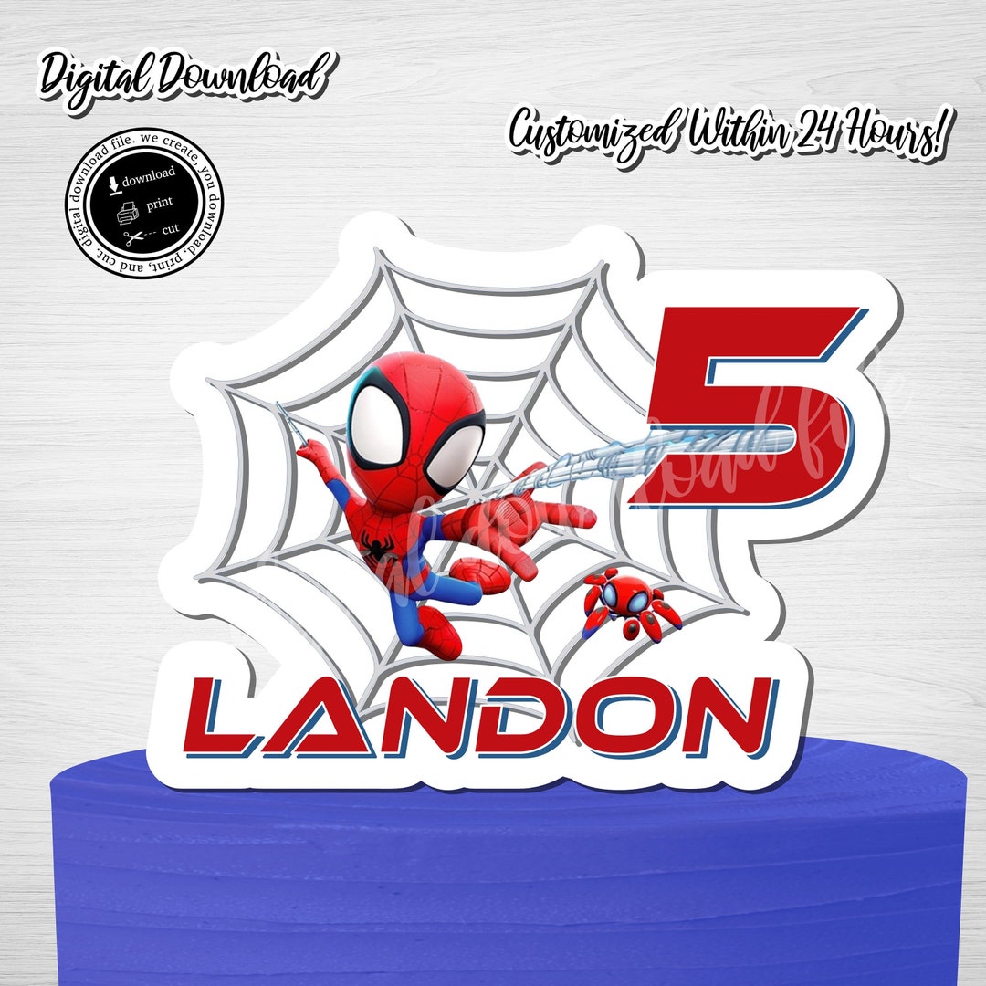Personalized SPIDEY Cake Topper, Spidey and Friends Party, Spiderman ...