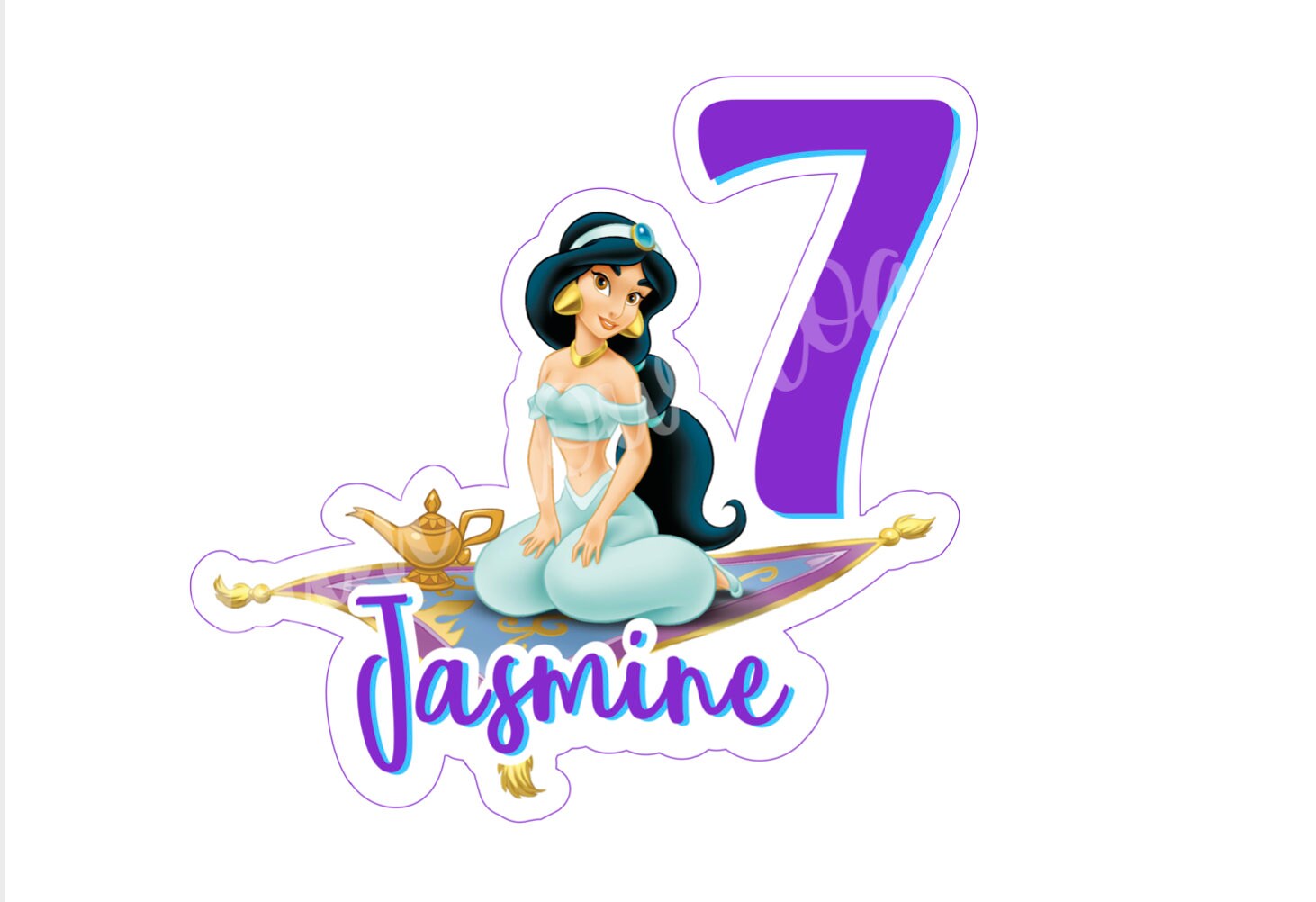 PRINCESS JASMINE Cake Topper Jasmin Cake Topper Printable | Etsy