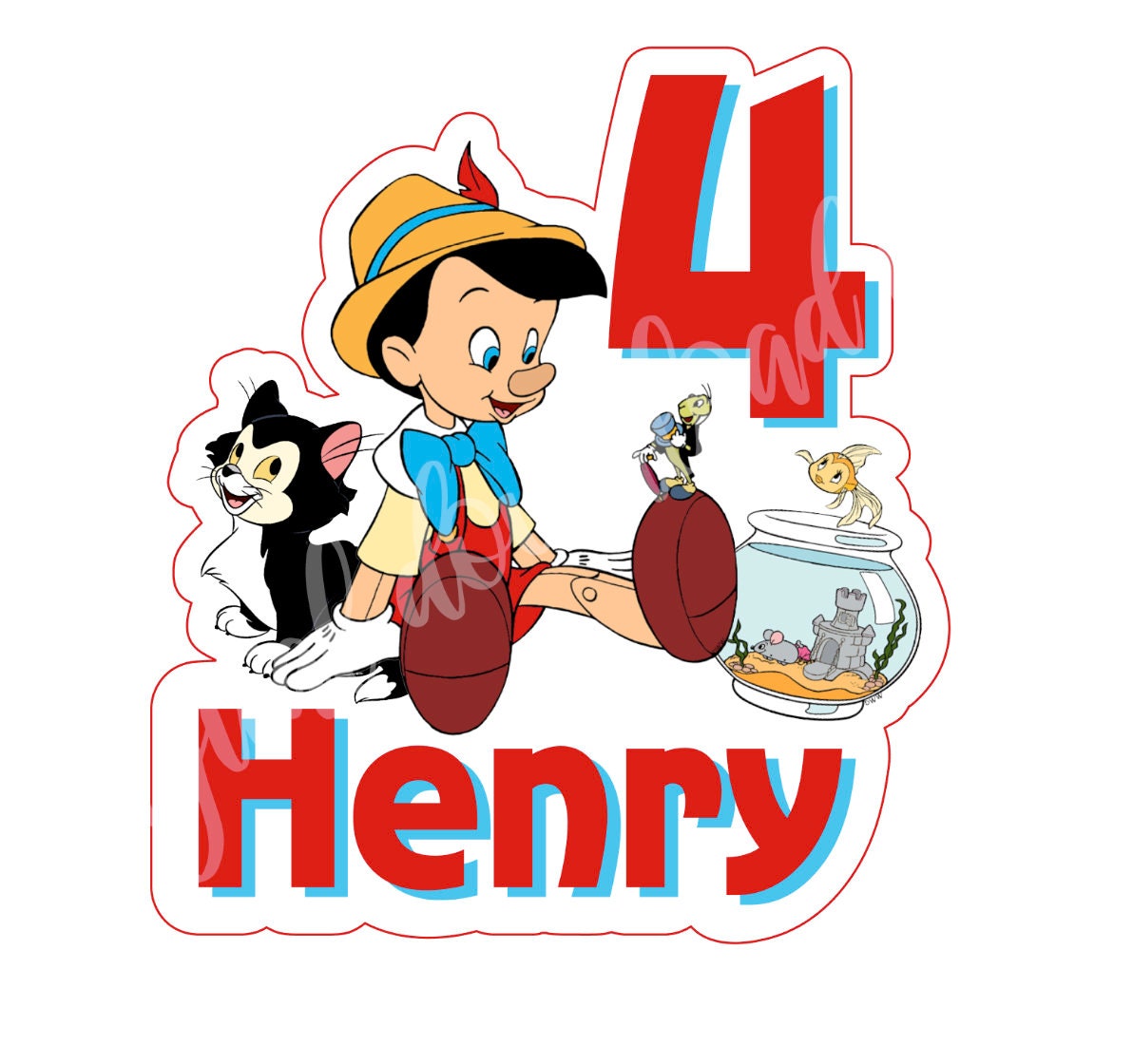 PINOCCHIO Birthday Cake Topper, Cake Topperpinocchio, Pinocchio ...