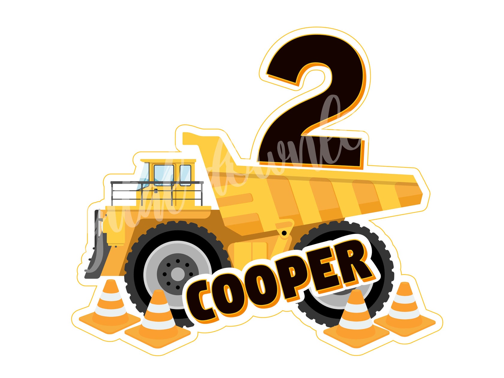 Printable CONSTRUCTION Cake Topper Dump Truck Cake Topper | Etsy Australia