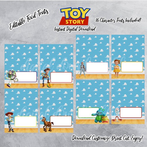 Toy Story 4 Food Labels Instant Download Toy Story Chalkboard - Etsy