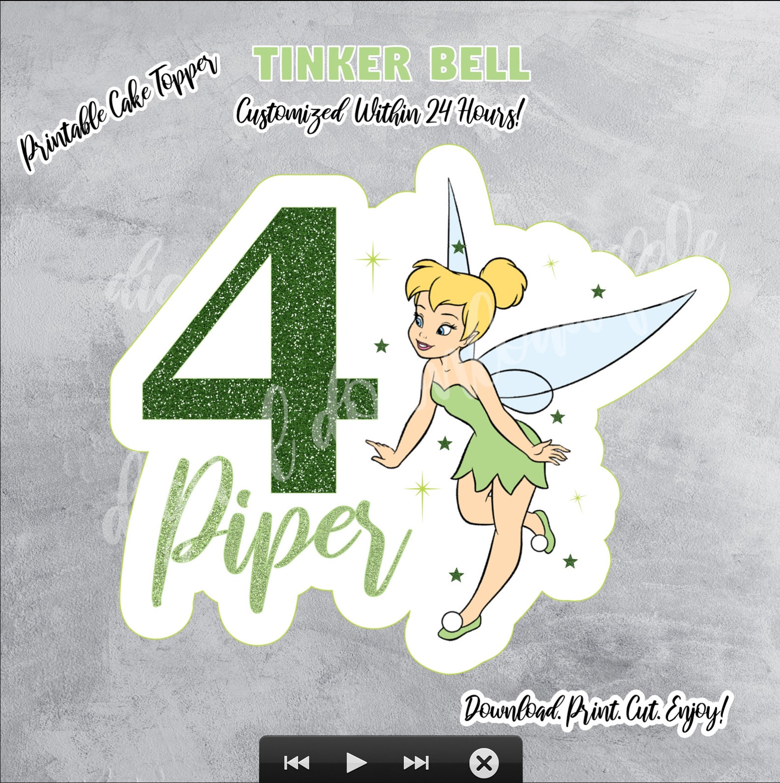 TINKER BELL Cake Topper Tinker Bell Party Sign Tinker Bell | Etsy