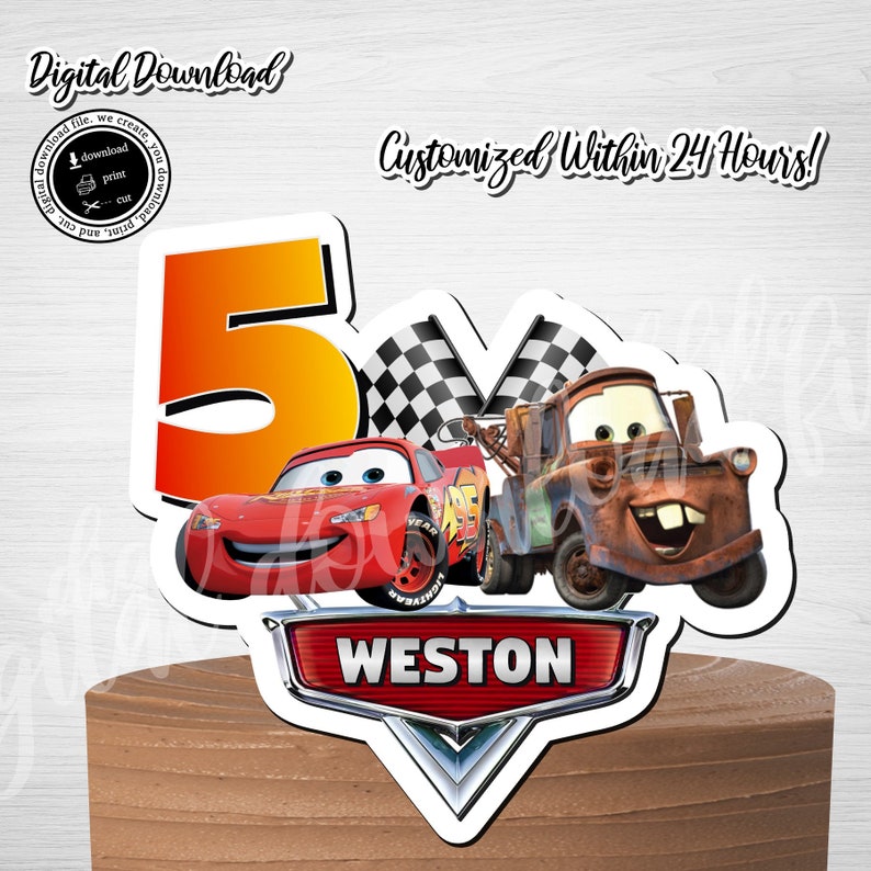 Imprimible CARS Cake Topper, Cars Cake Topper Cars, Cars Party ...