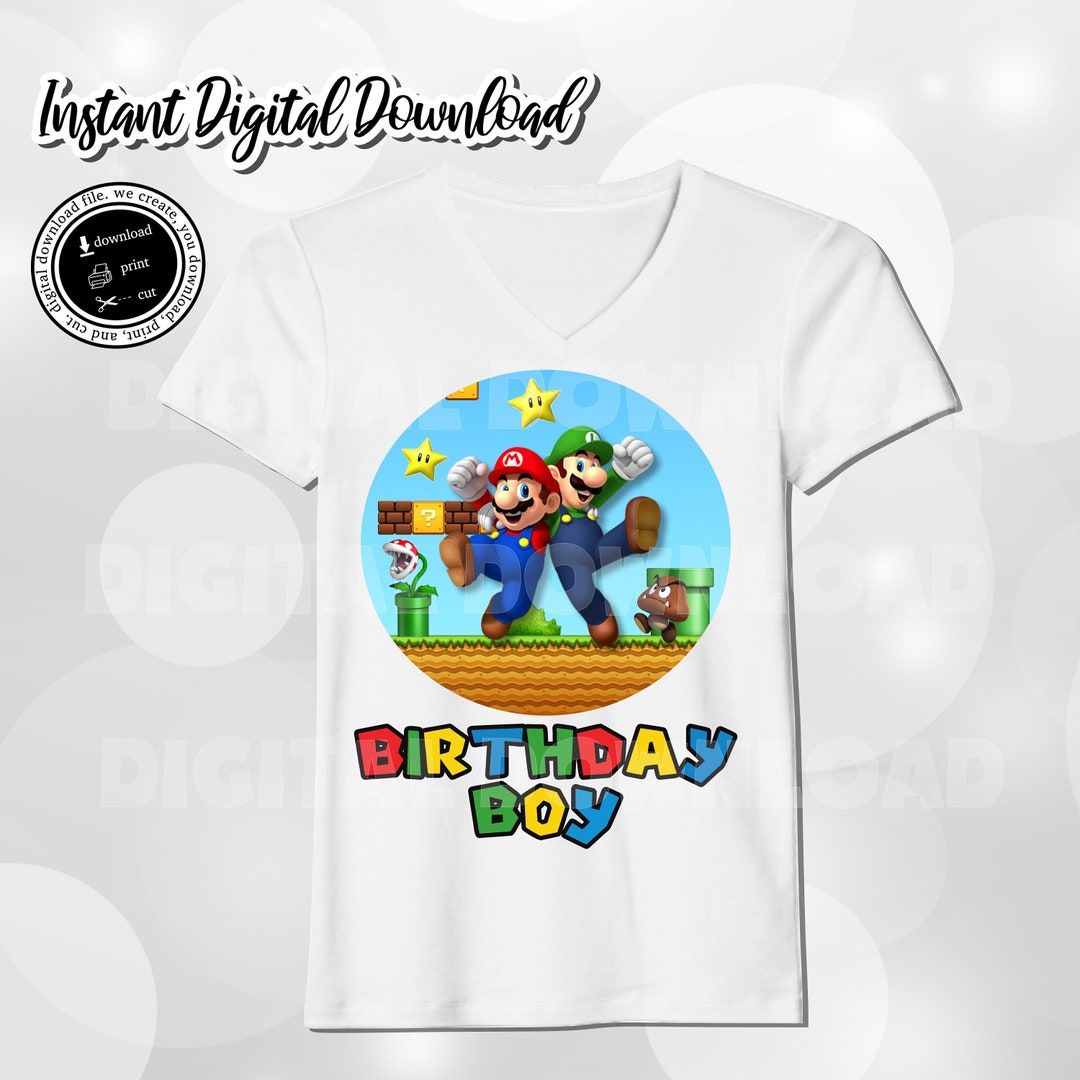 Instant Download Super Mario Iron on Image, Printable Mario, Gaming ...