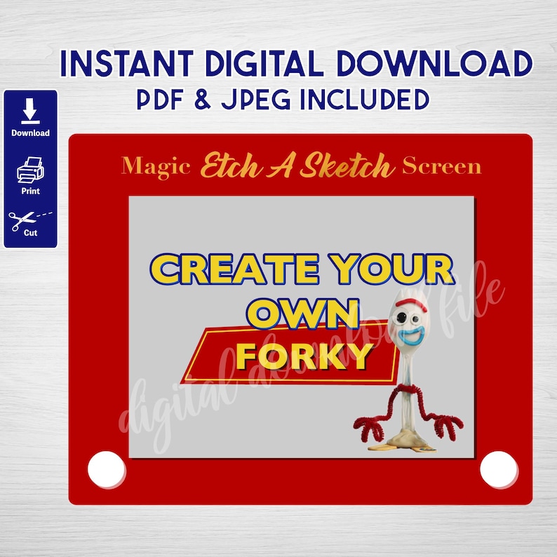 Toy Story Forky Sign: Etch A Sketch Topper (digital Download) - Etsy