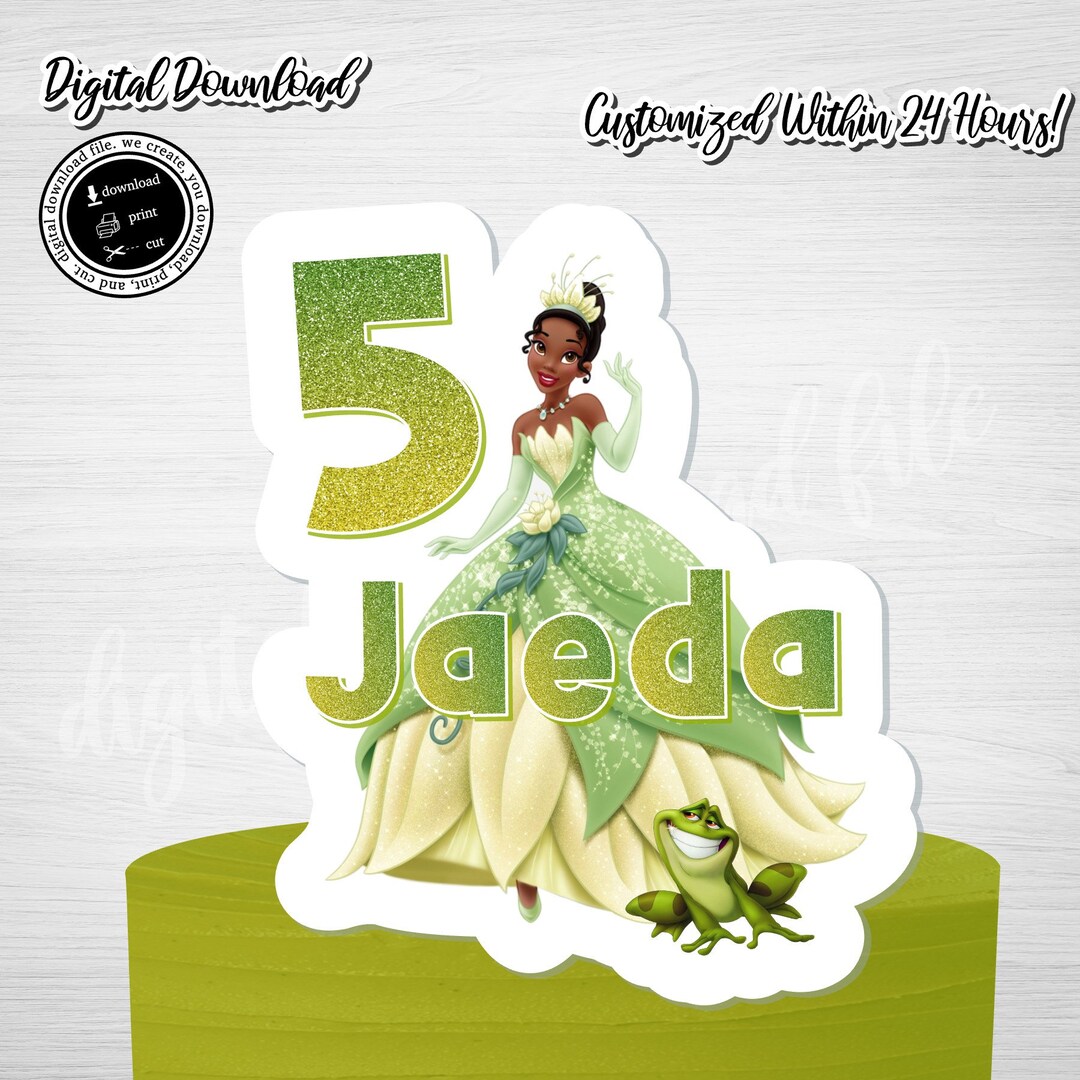 Printable PRINCESS TIANA Cake Topper, Princess and the Frog, Cake ...