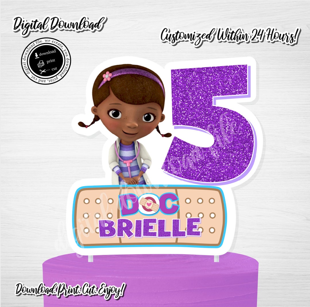 Personalized Doc Mcstuffins Cake Topper: Birthday Party Decoration ...