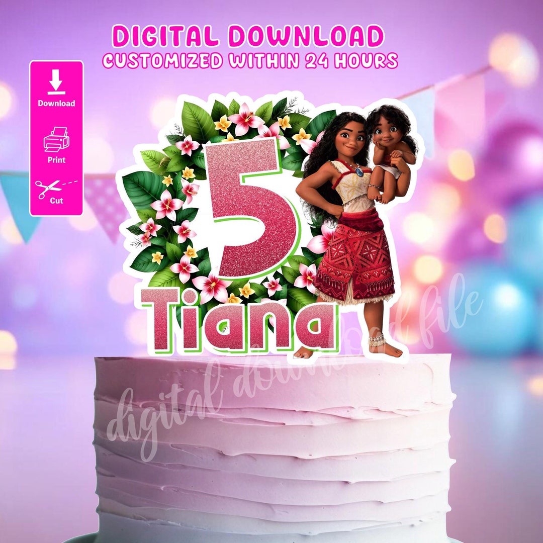 Printable MOANA Cake Topper, Digital Download Cake Topper, DIY Party ...