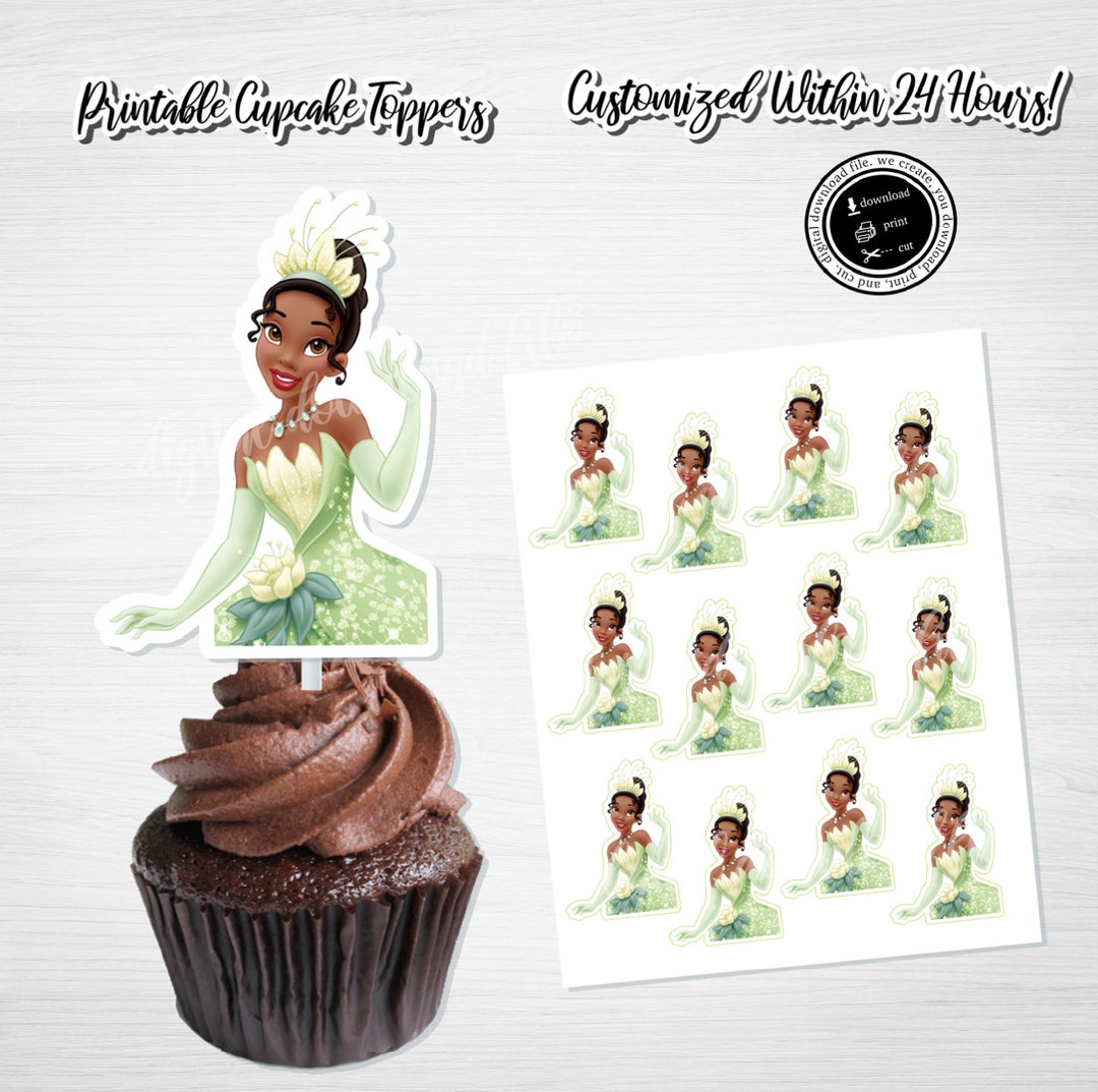 Princess Tiana Cupcake Toppers: Printable Party Decor (PDF & JPEG) - Etsy