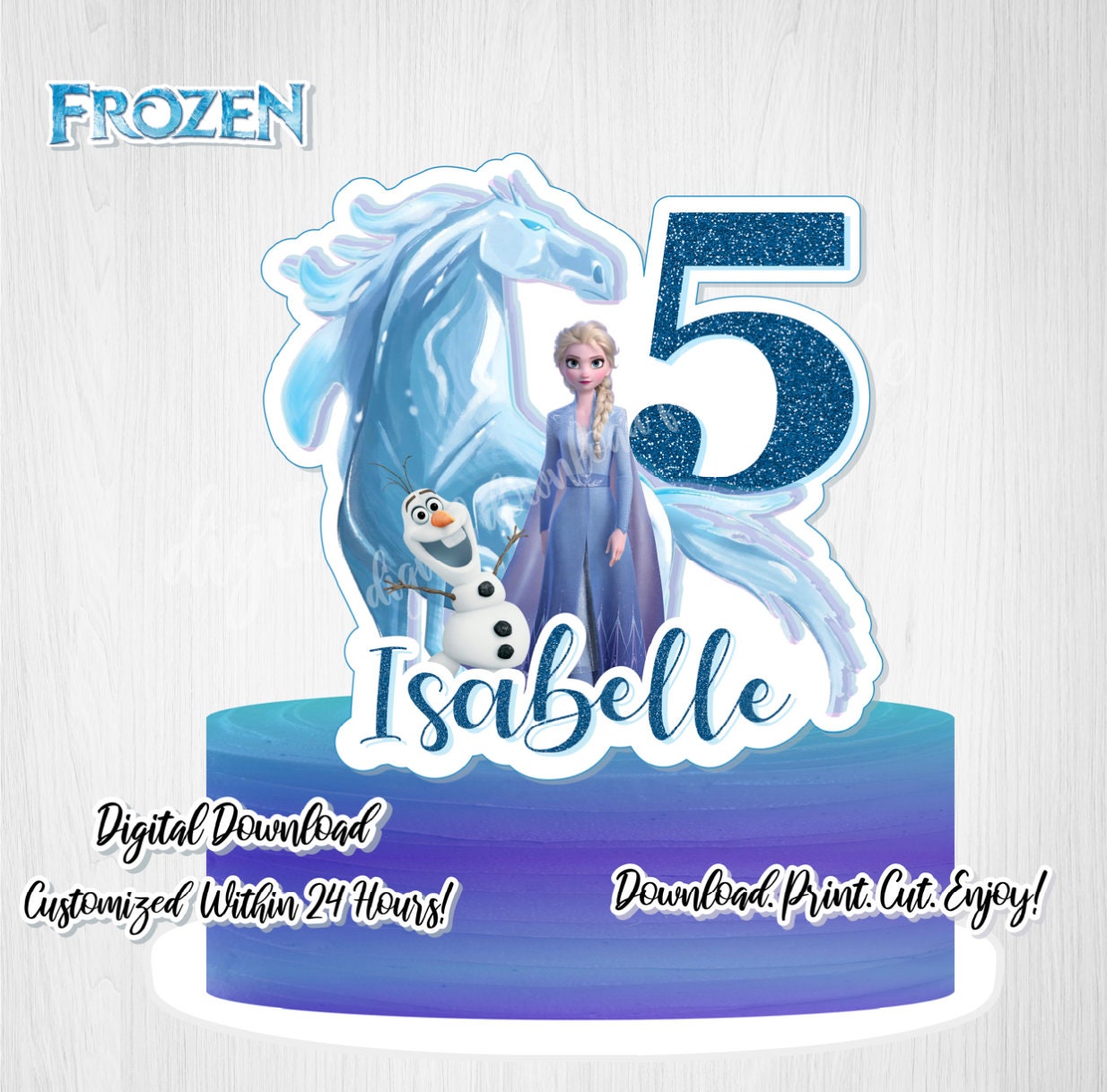 Printable FROZEN Cake Topperfrozen 2 Queen Elsa Frozen 2 - Etsy Canada