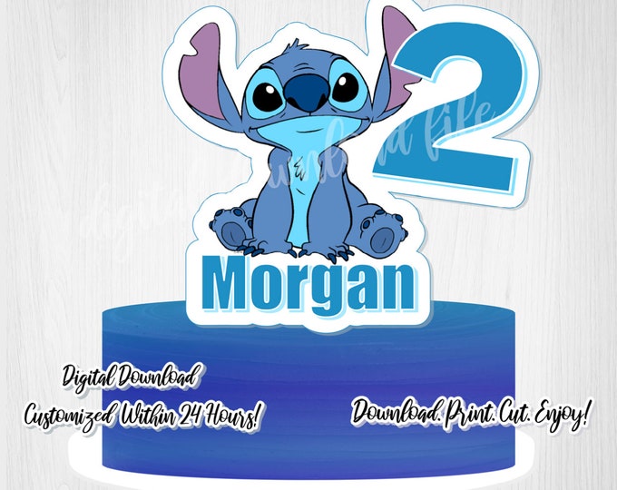 STITCH Cake Topper,printable Cake Topper Stitch, Lilo and Stitch Cake ...