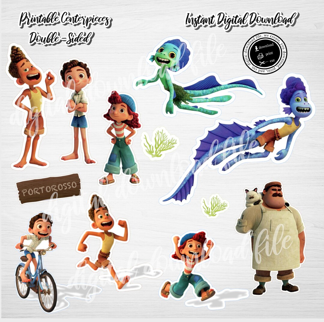 Printable LUCA Centerpieces, Luca Cake Topper, Luca Cupcake Topper ...