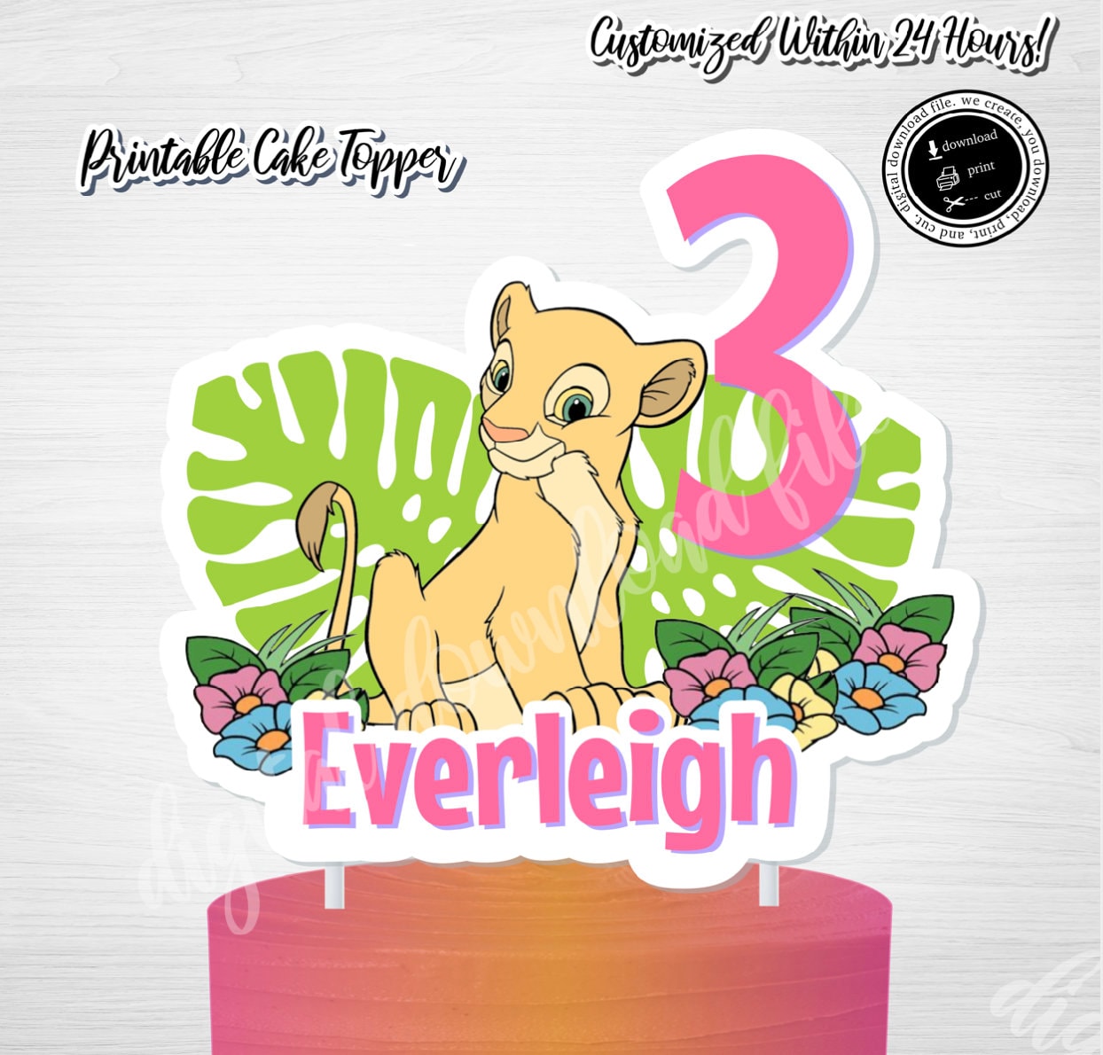 NALA Cake Topper Nala LION King Nala Cake Topper Lion King - Etsy México