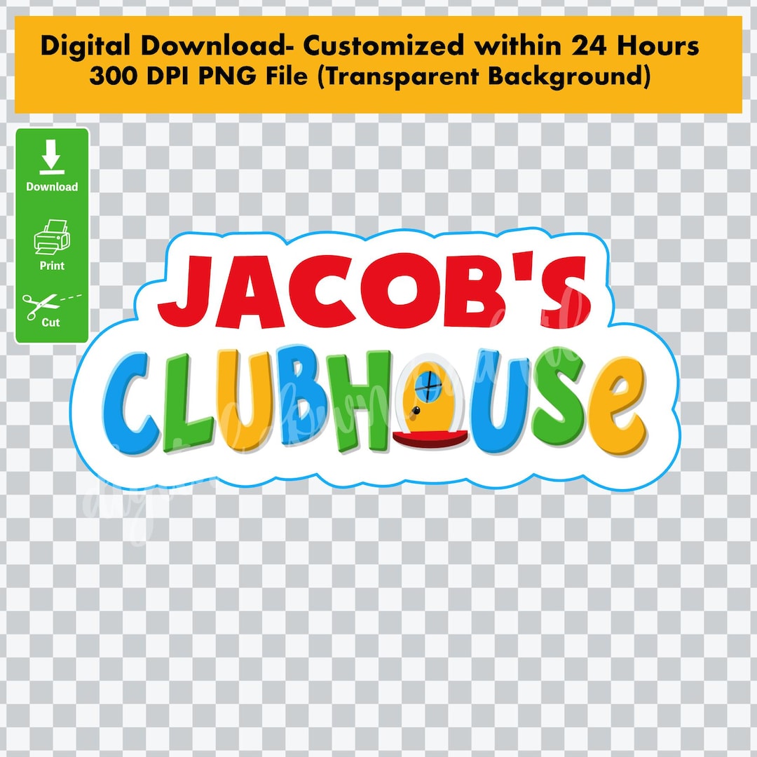 Custom Mickey Clubhouse Party Sign: Personalized PNG File (digital ...