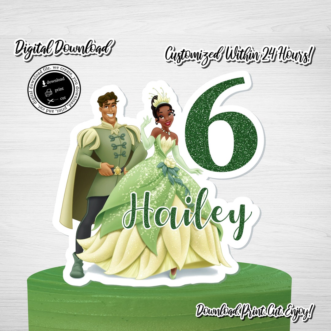 Printable PRINCESS TIANA Cake Topper, Princess and the Frog, Cake ...