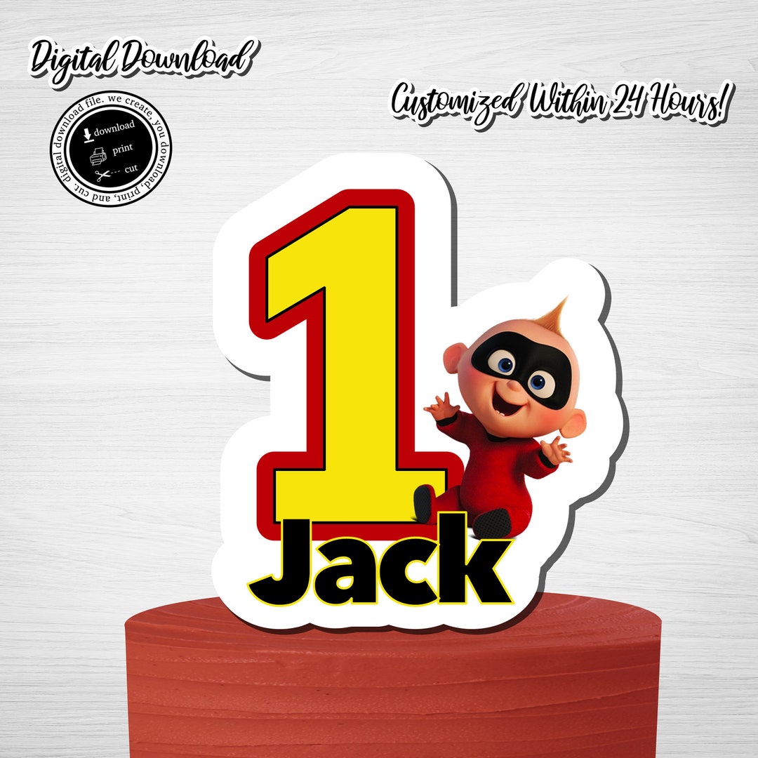 Incredibles Jack Jack 1st Birthday Cake Topper (digital Download) - Etsy