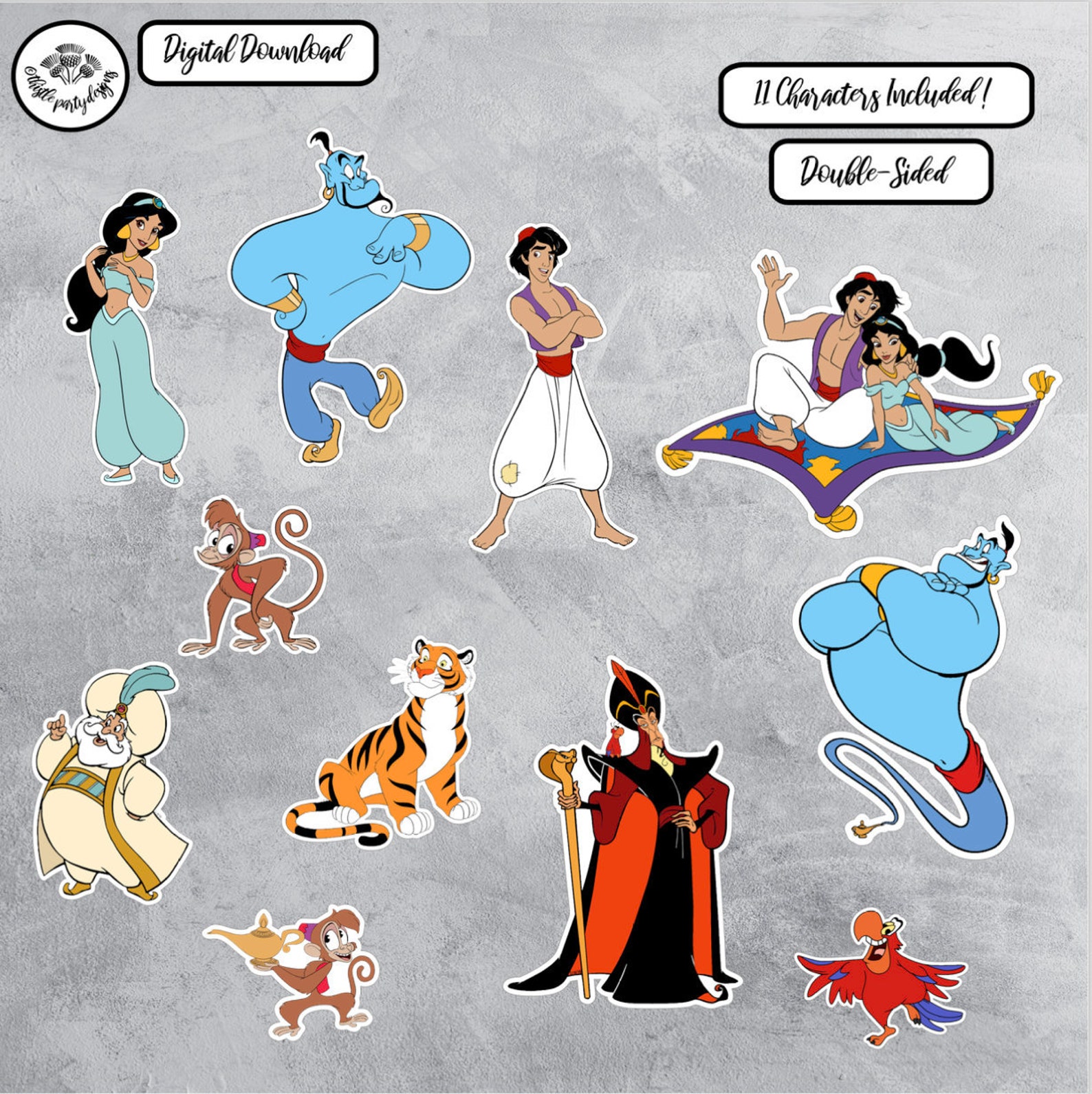 Printable ALADDIN Centerpieces Aladdin Digital Centerpieces - Etsy