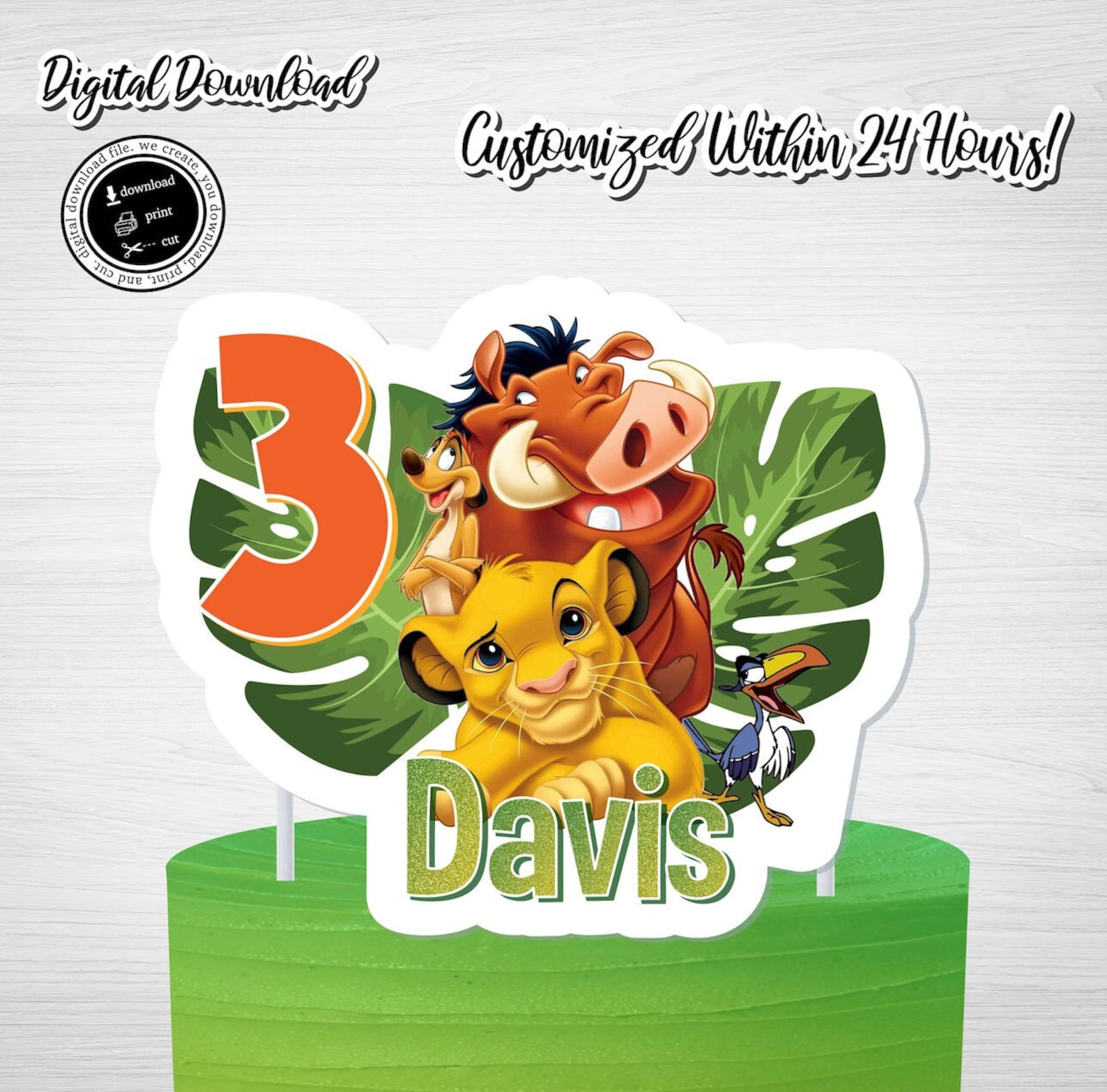 LION KING Printable Cake Topper Lion King Lion King Party - Etsy