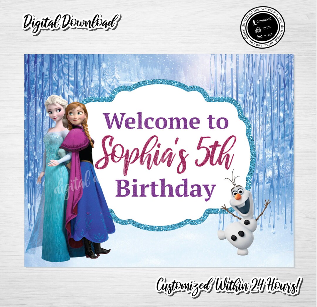 Printable FROZEN Party Sign, Frozen Birthday Sign, FROZEN, Frozen Party ...