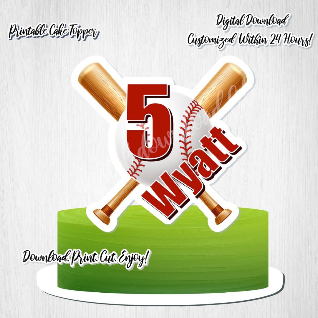 Printable BASEBALL Cake Topper, Baseball Themed Cake Topper, Baseball ...