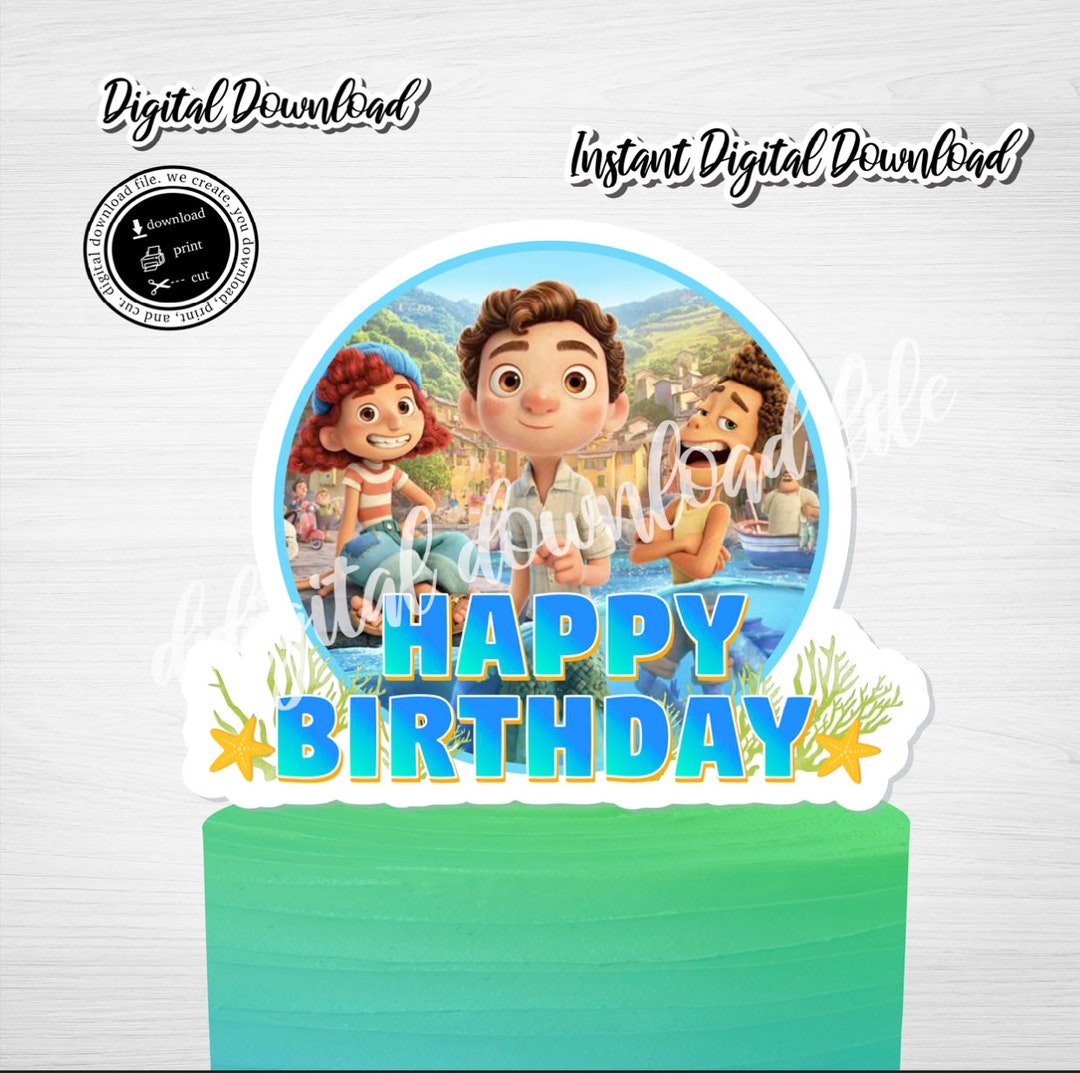 Luca Birthday Cake Topper: Printable Party Centerpiece (digital ...