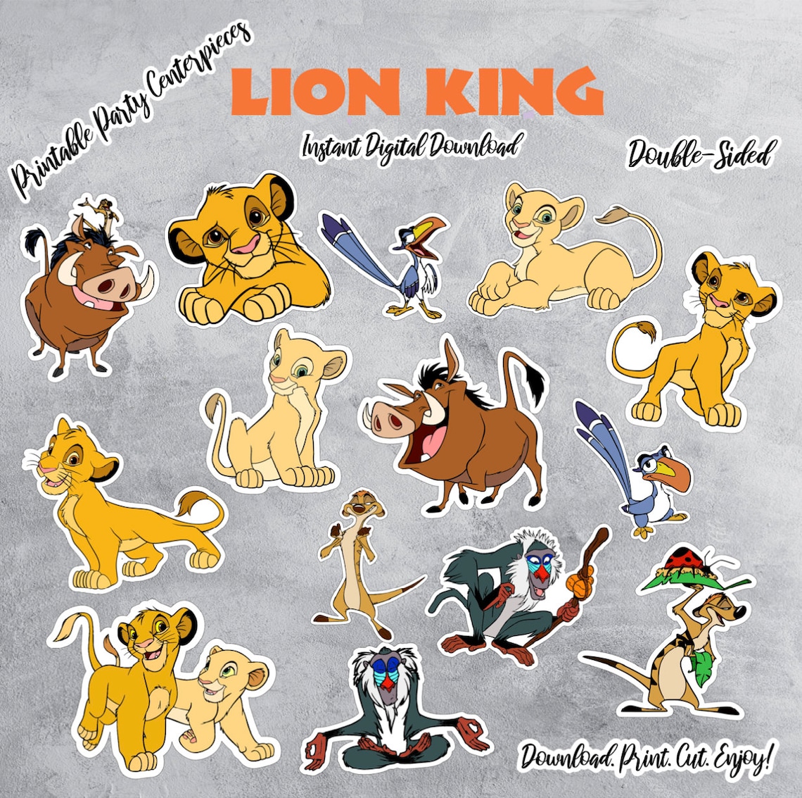 Printable LION KING Centerpieces Lion King Cake Topper Lion | Etsy