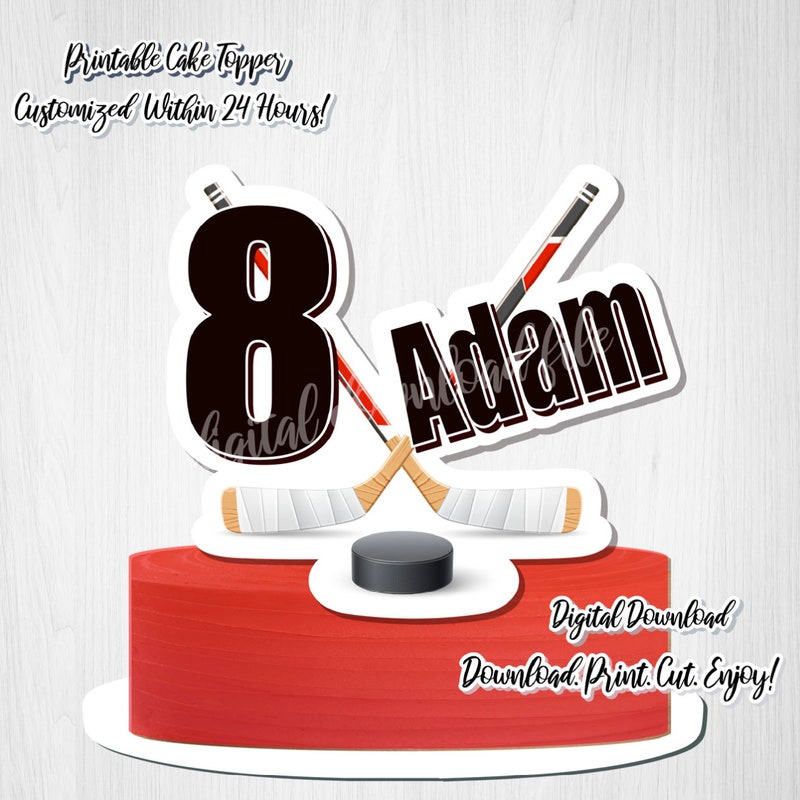 Hockey Cake Topper - Etsy