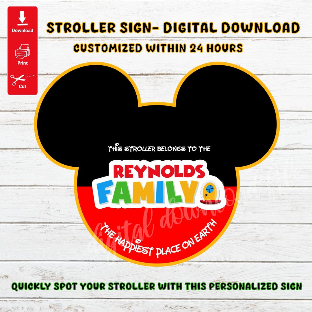 Personalized Mickey Mouse Clubhouse Stroller Sign (digital Download) - Etsy