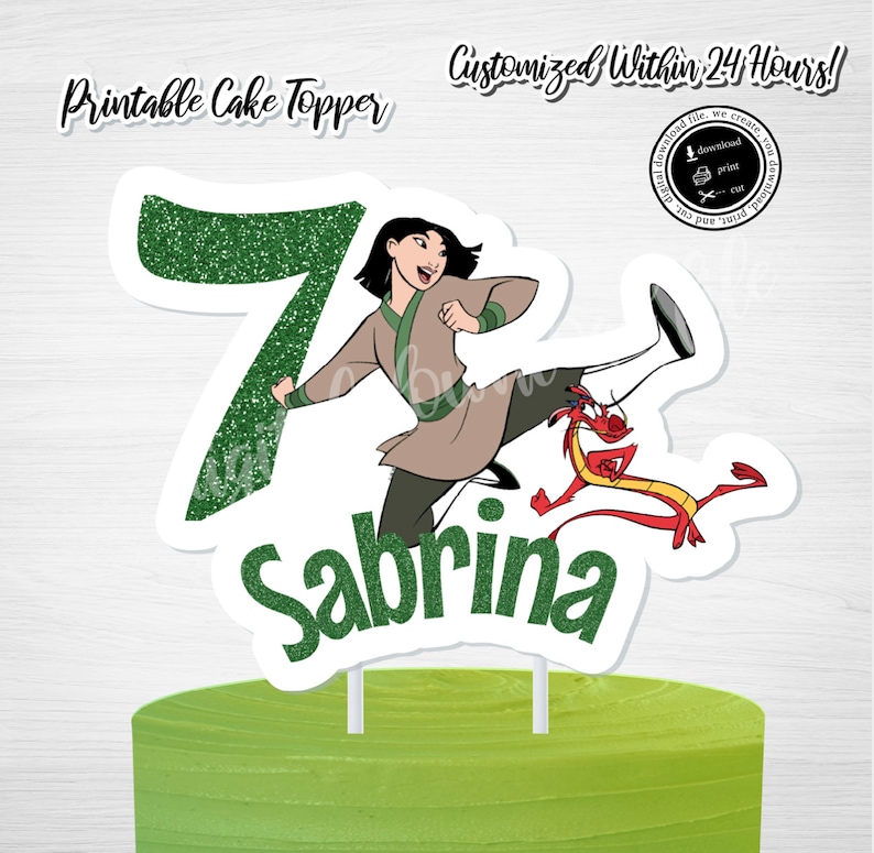 Custom Mulan Birthday Cake Topper: Warrior Theme (digital Download) - Etsy