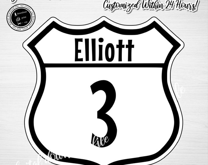 Printable CARS, Custom Route Sign, Cars Birthday Sign, Cars Printable ...