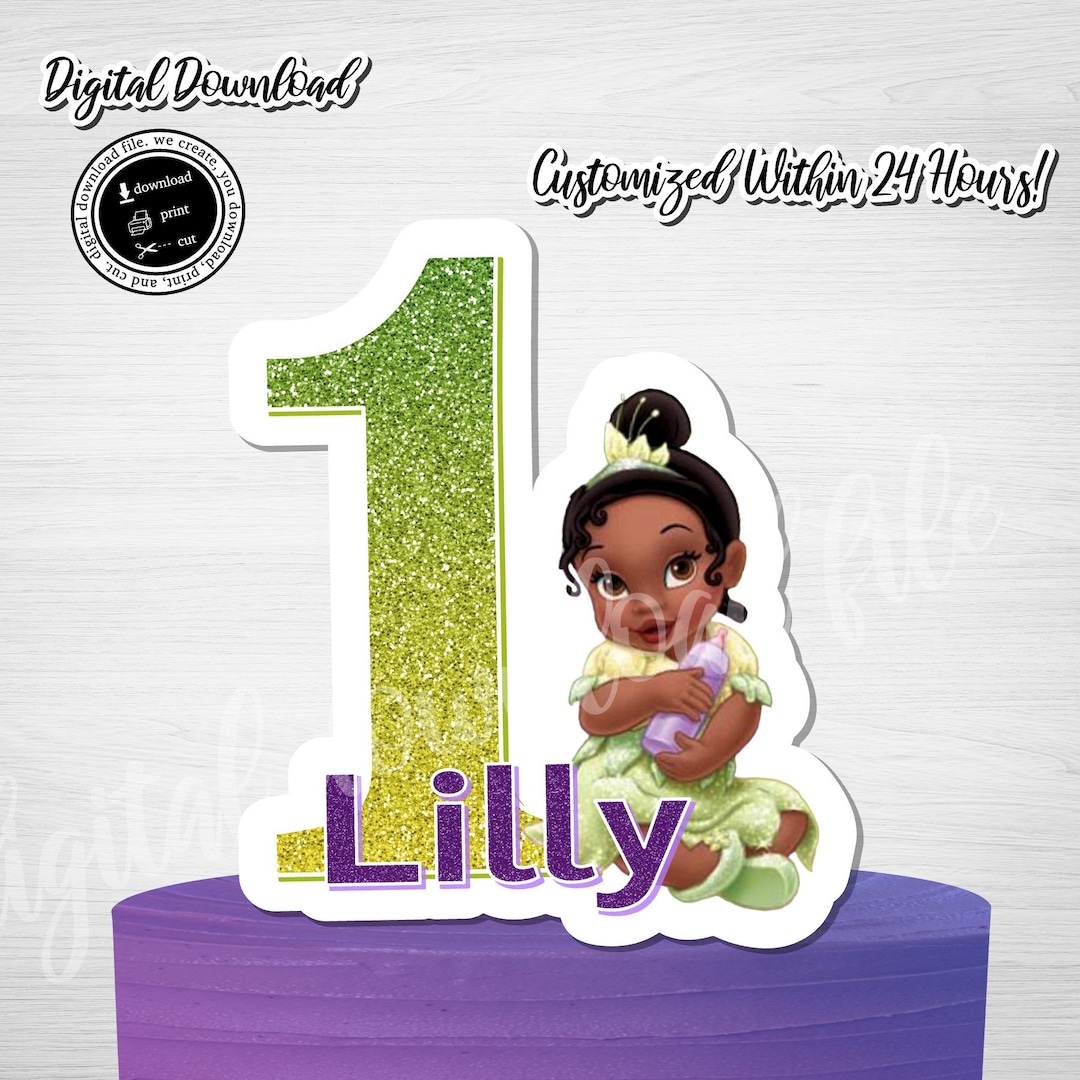 Printable BABY TIANA Cake Topper, Princess and the Frog, Cake Topper ...