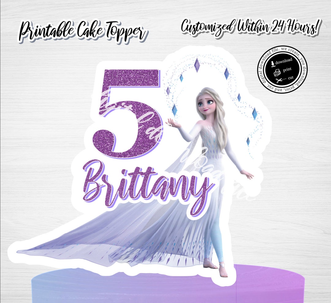Printable QUEEN ELSA Cake Topper, Frozen 2 Cake Topper , Printable ...