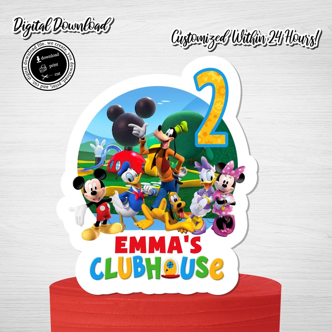 Mickey Mouse Funhouse Birthday Cake Topper Template