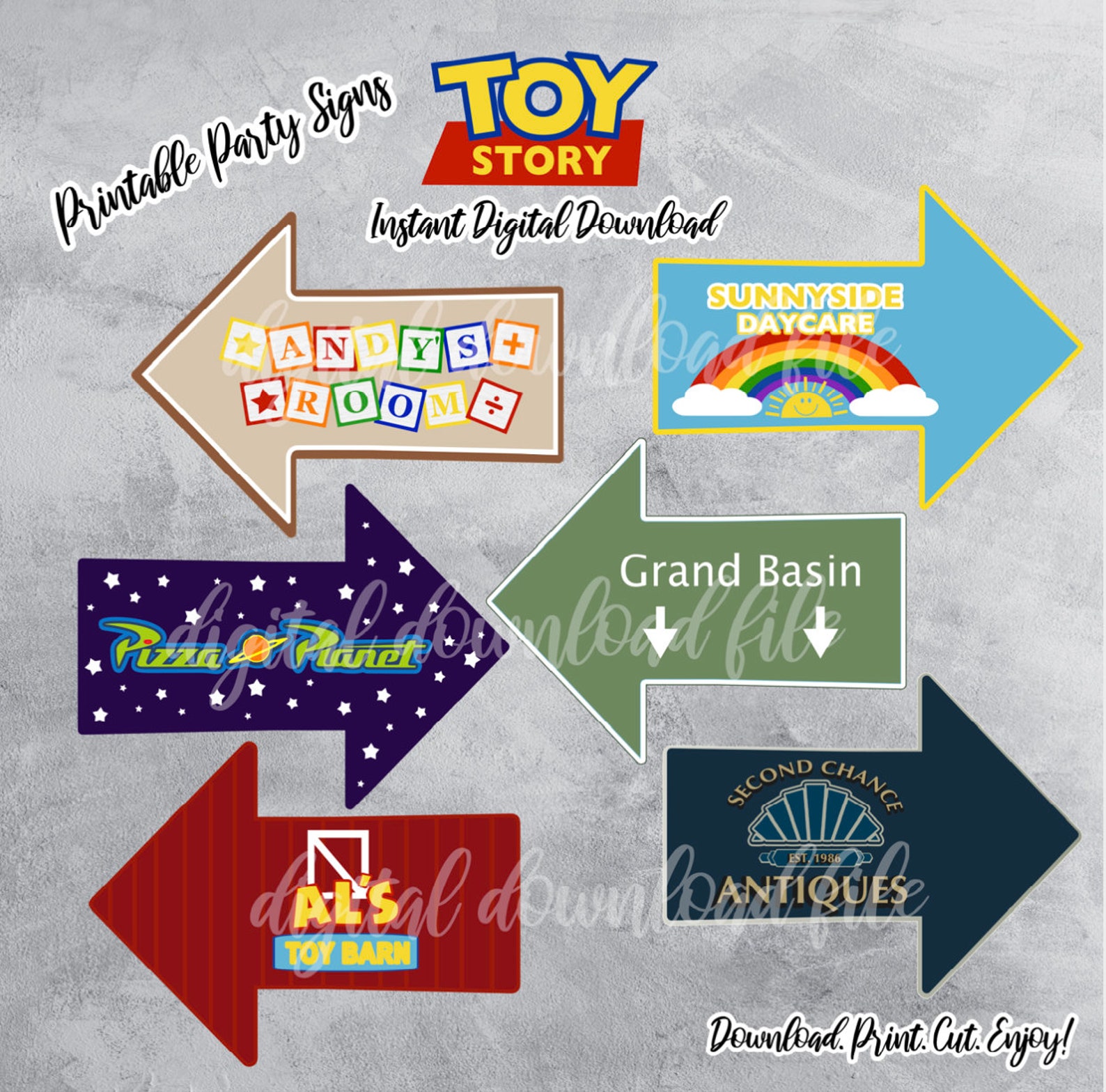 Printable TOY STORY Arrow Signs Toy Story Party Signs Toy - Etsy Canada