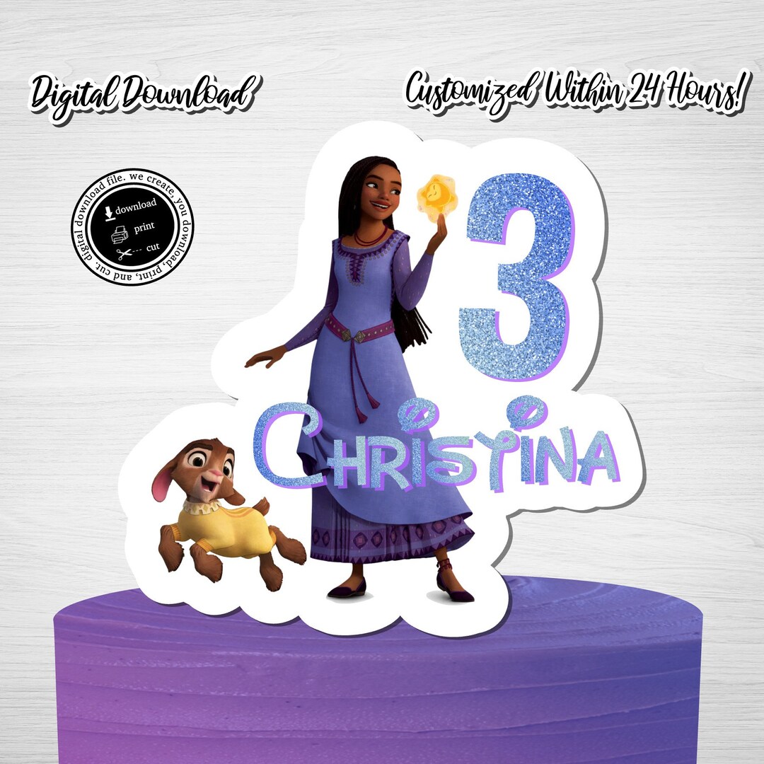 Custom Wish Cake Topper: Printable Birthday Decoration (digital ...