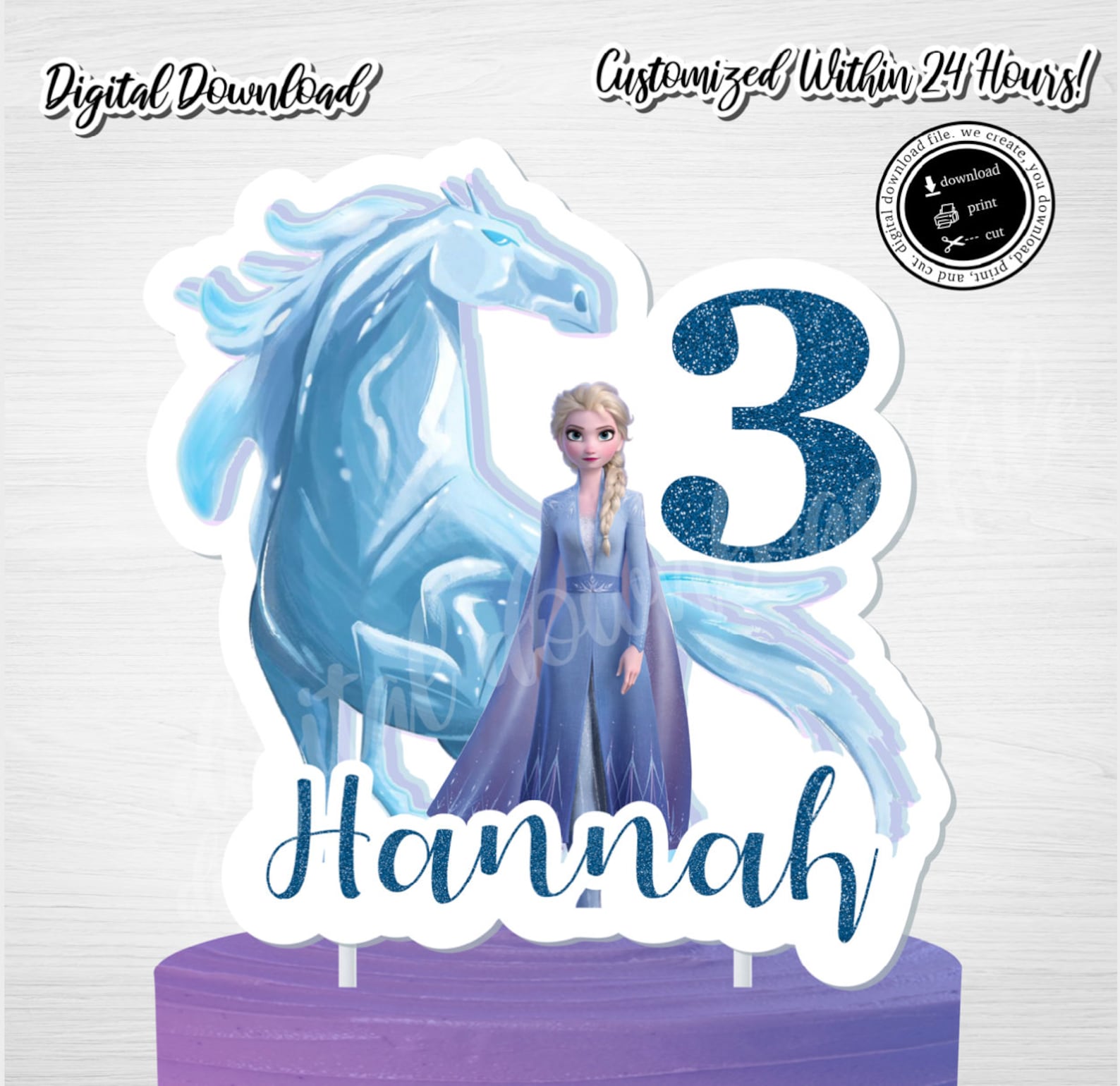 Custom Frozen 2 Cake Topper: Queen Elsa Birthday (digital Download) - Etsy