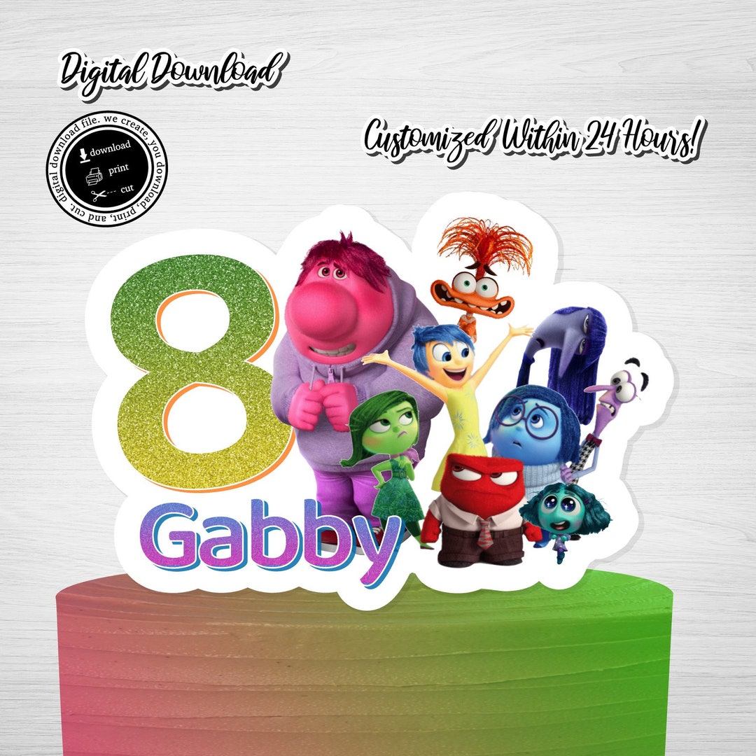 Printable INSIDE OUT Cake Topper, Inside Out Party Cake, Printable ...