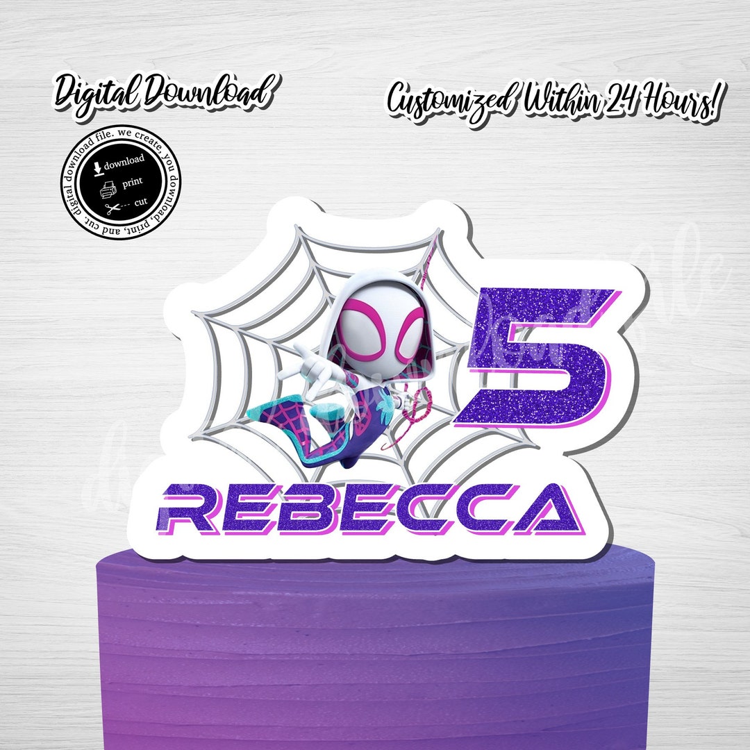 Personalized Ghost Spider Cake Topper: Spidey Birthday (digital ...